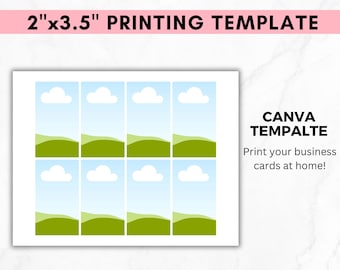 Business Card Printing Template, 3.5x2 Business Card Printing Guide, 8 ...