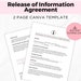 Release of Information Agreement, Counseling Release of Information ...