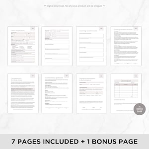 Life Coach Intake Form and Contract, Life Coaching Intake Form, Client ...