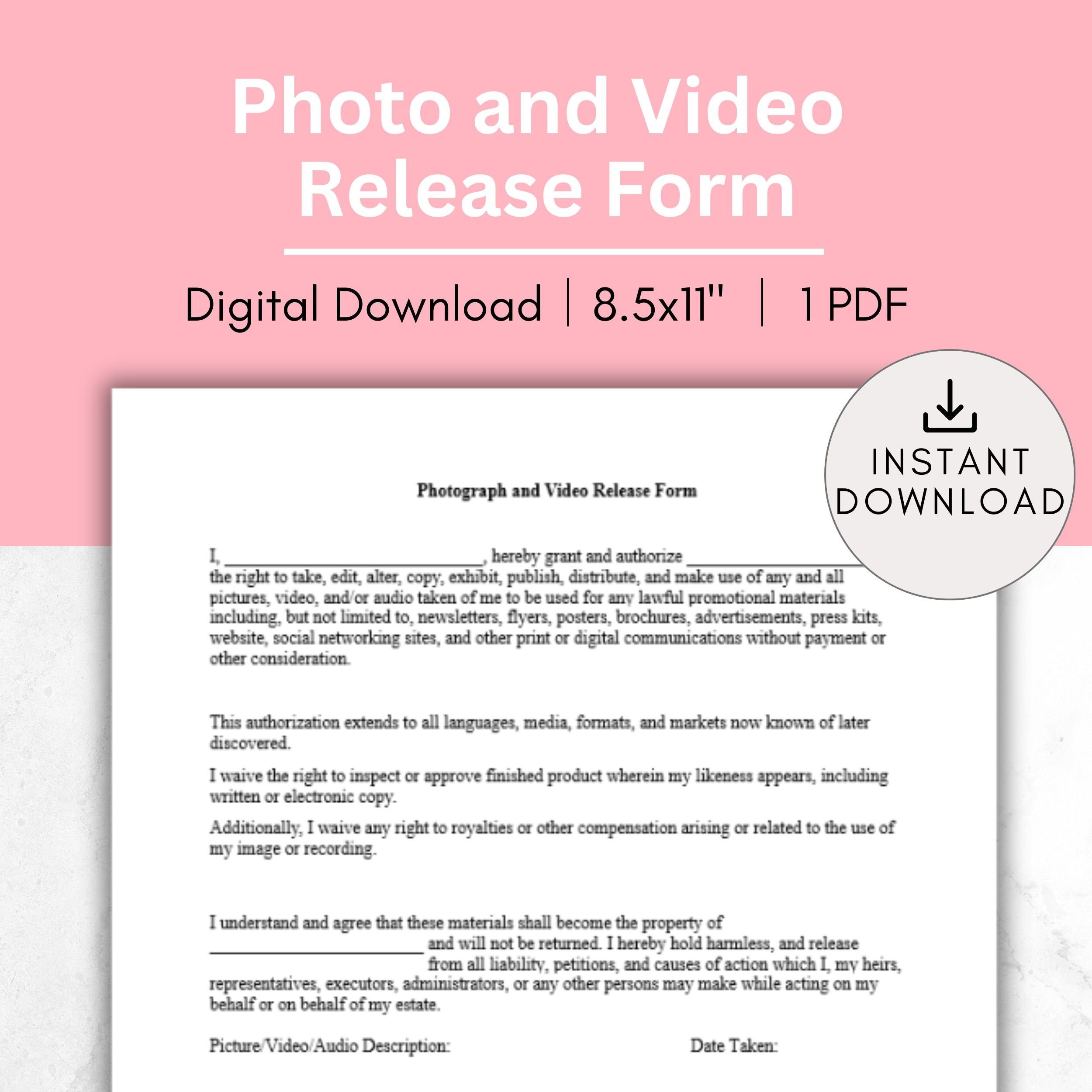 Photo and Video Release Form, Salon Photo and Video Release Form ...
