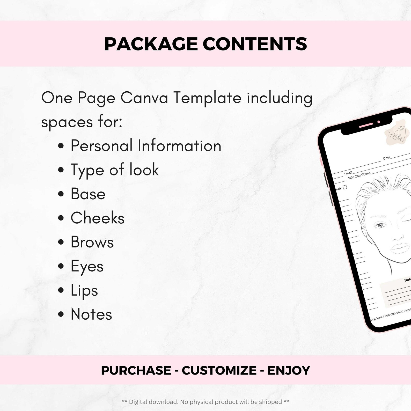 Makeup Artist Face Chart, Makeup Consultation Form, Makeup Artist Form ...