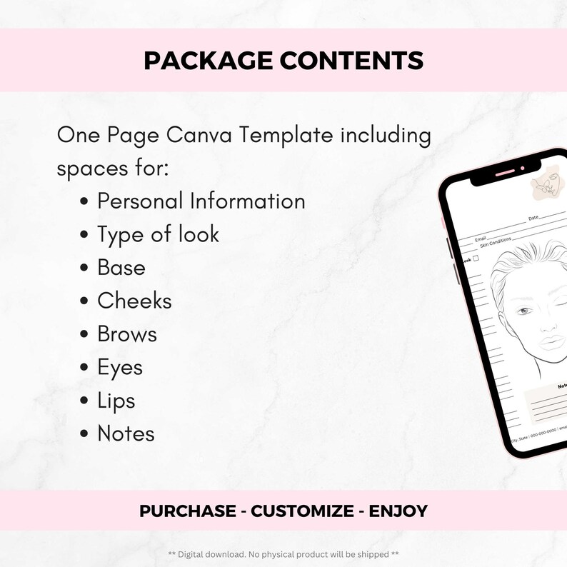 Makeup Artist Face Chart, Makeup Consultation Form, Makeup Artist Form ...