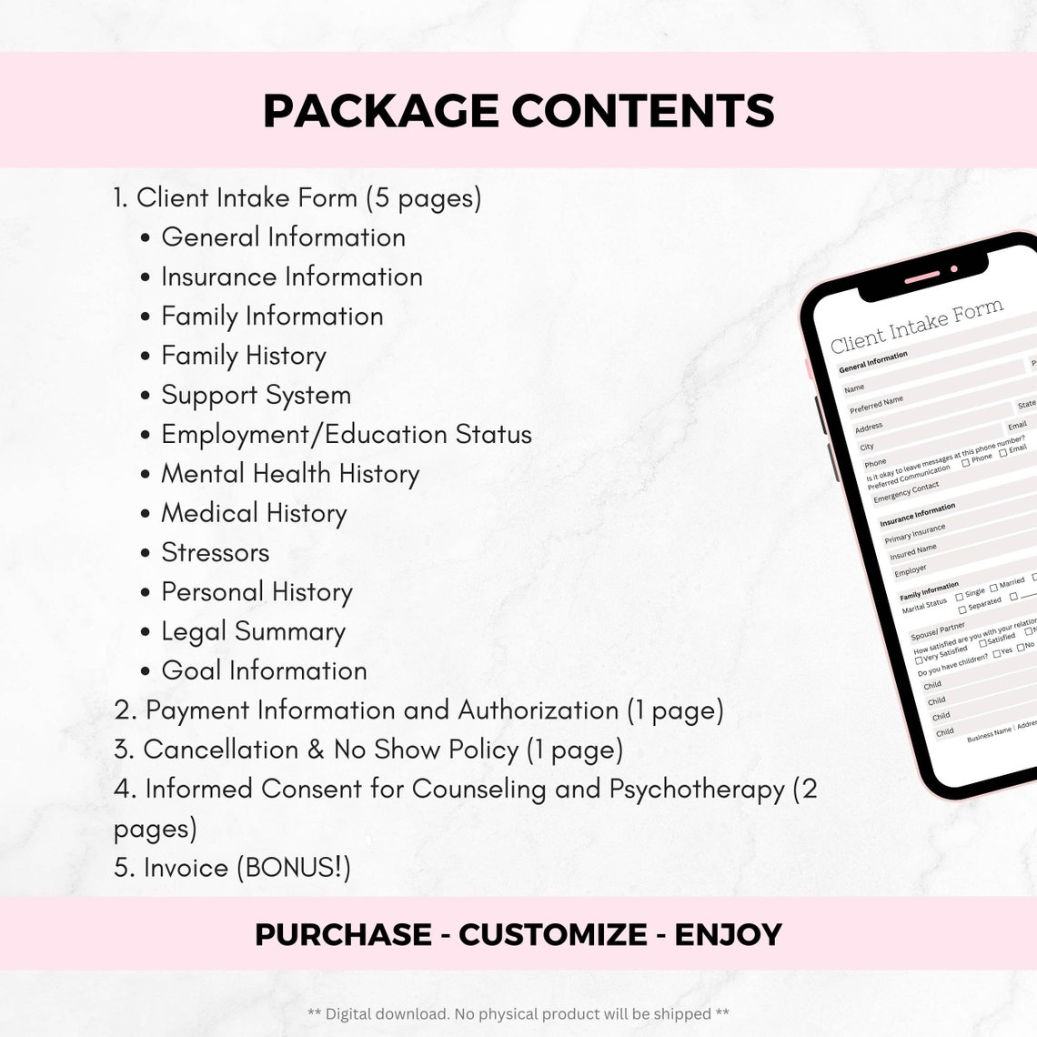 Counseling Intake Form, Informed Consent for Counseling and ...