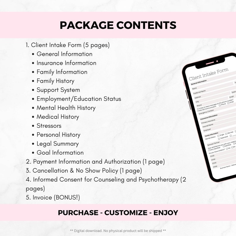 Counseling Intake Form, Informed Consent for Counseling and ...