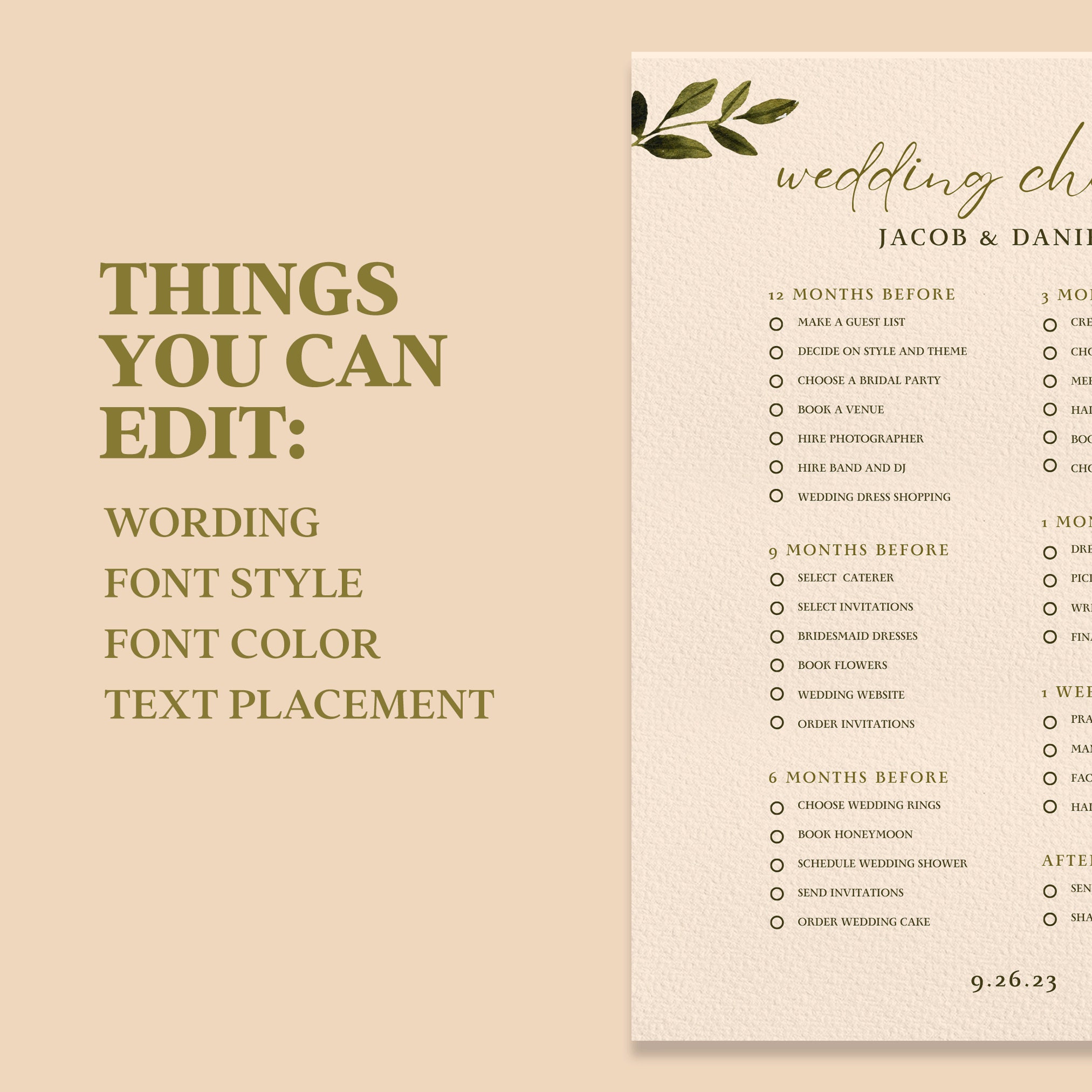 Wedding Planning Checklist Printable Template Floral Minimal - Etsy