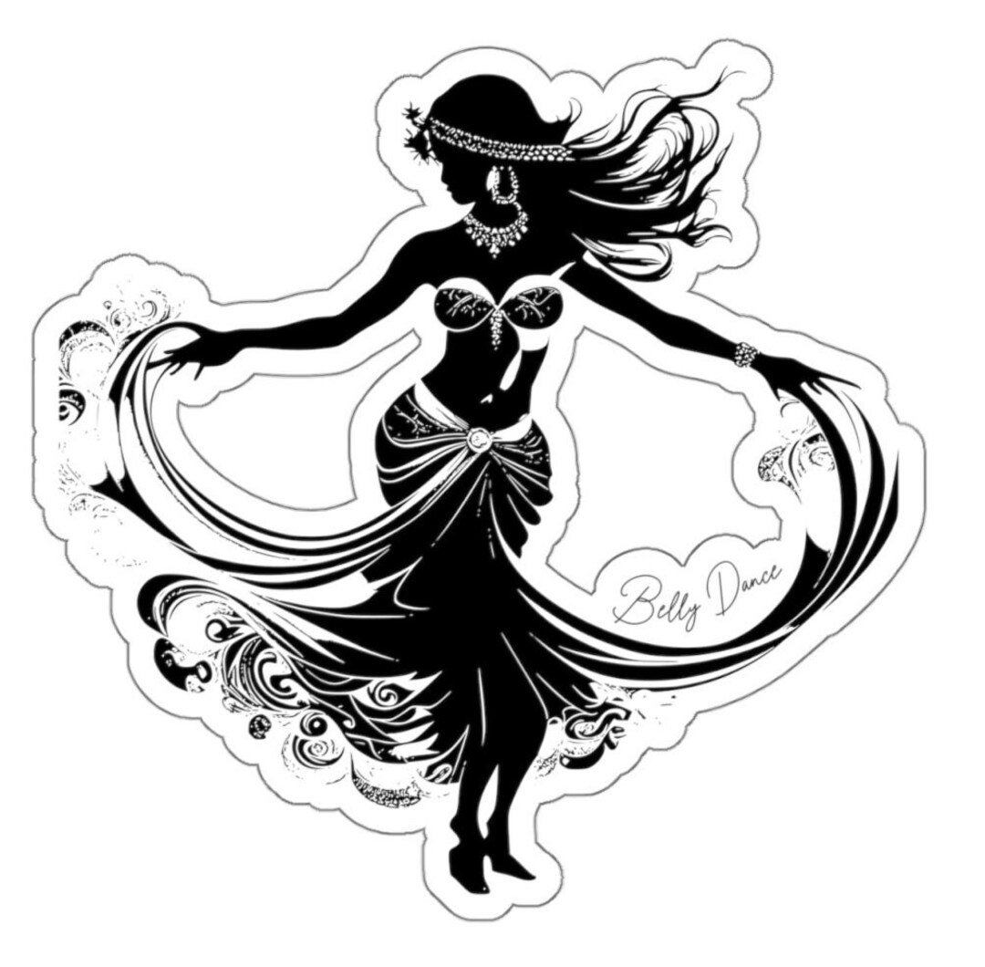 Belly Dance Vinyl Silhouette Sticker Flowing Dancing Decor Sticky ...