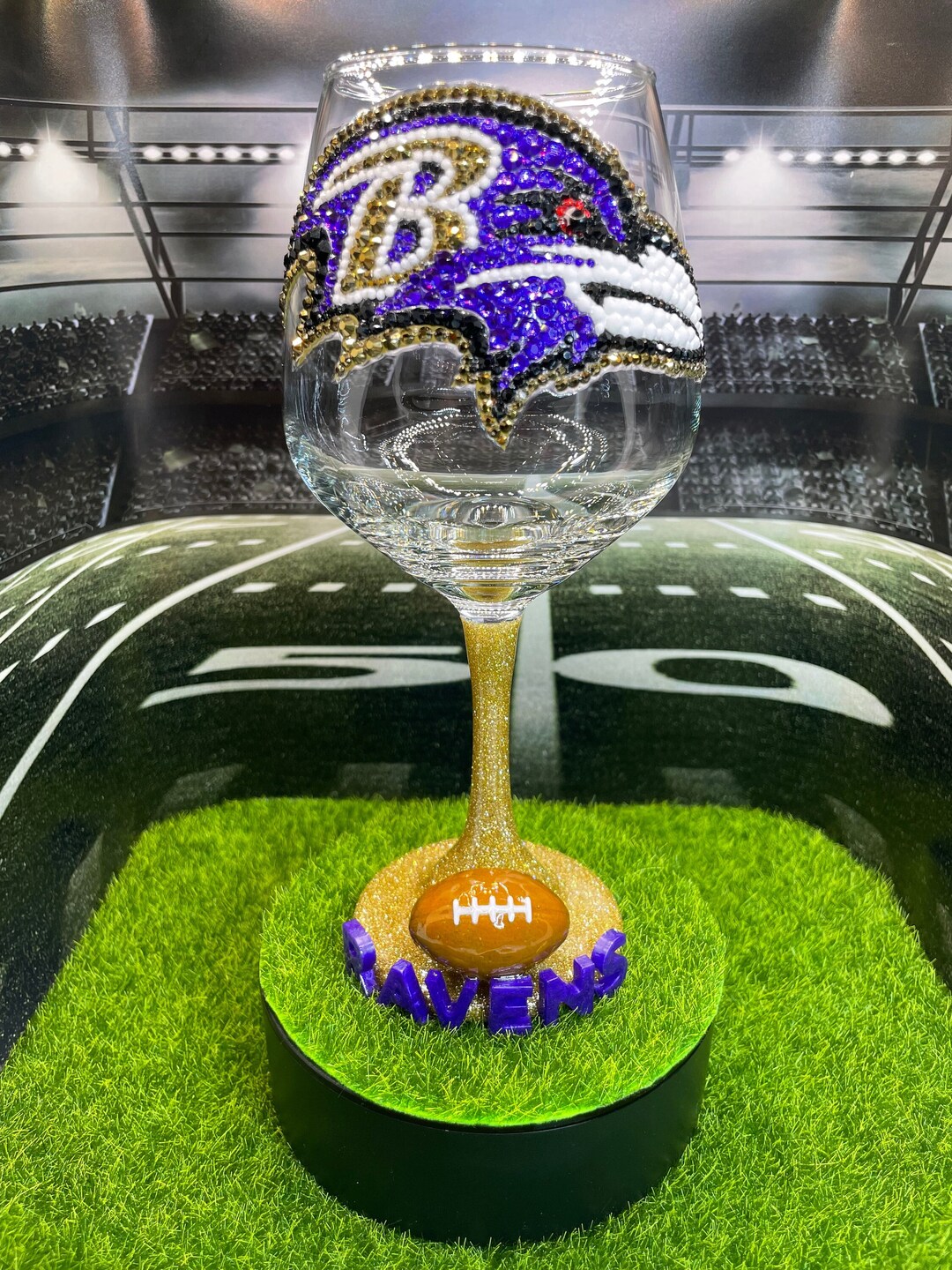 Ravens | Football | Customizable | Wine Glass | Team Spirit | Display ...