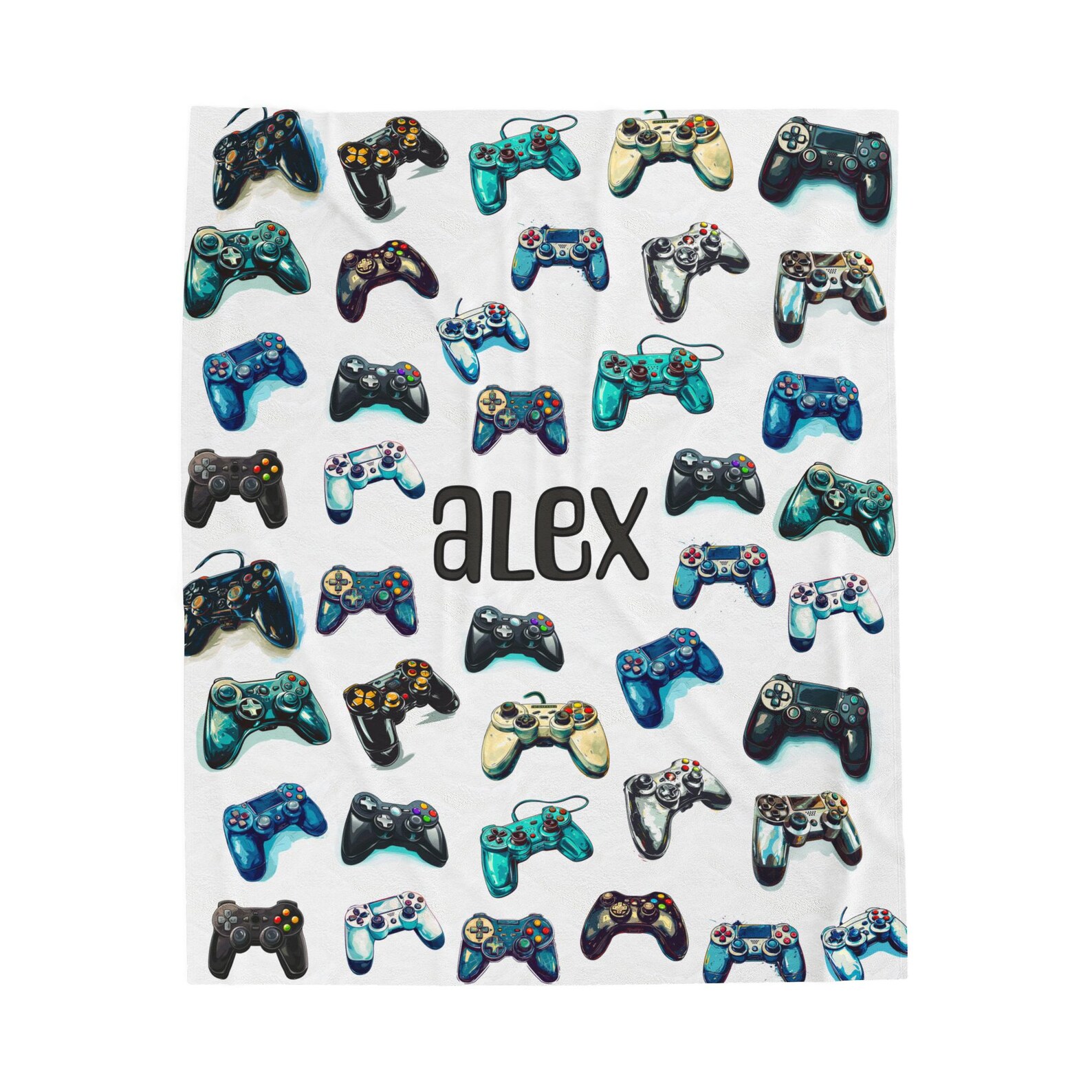 Personalized Gamer Remote Controllers Velveteen Plush Blanket, Custom ...