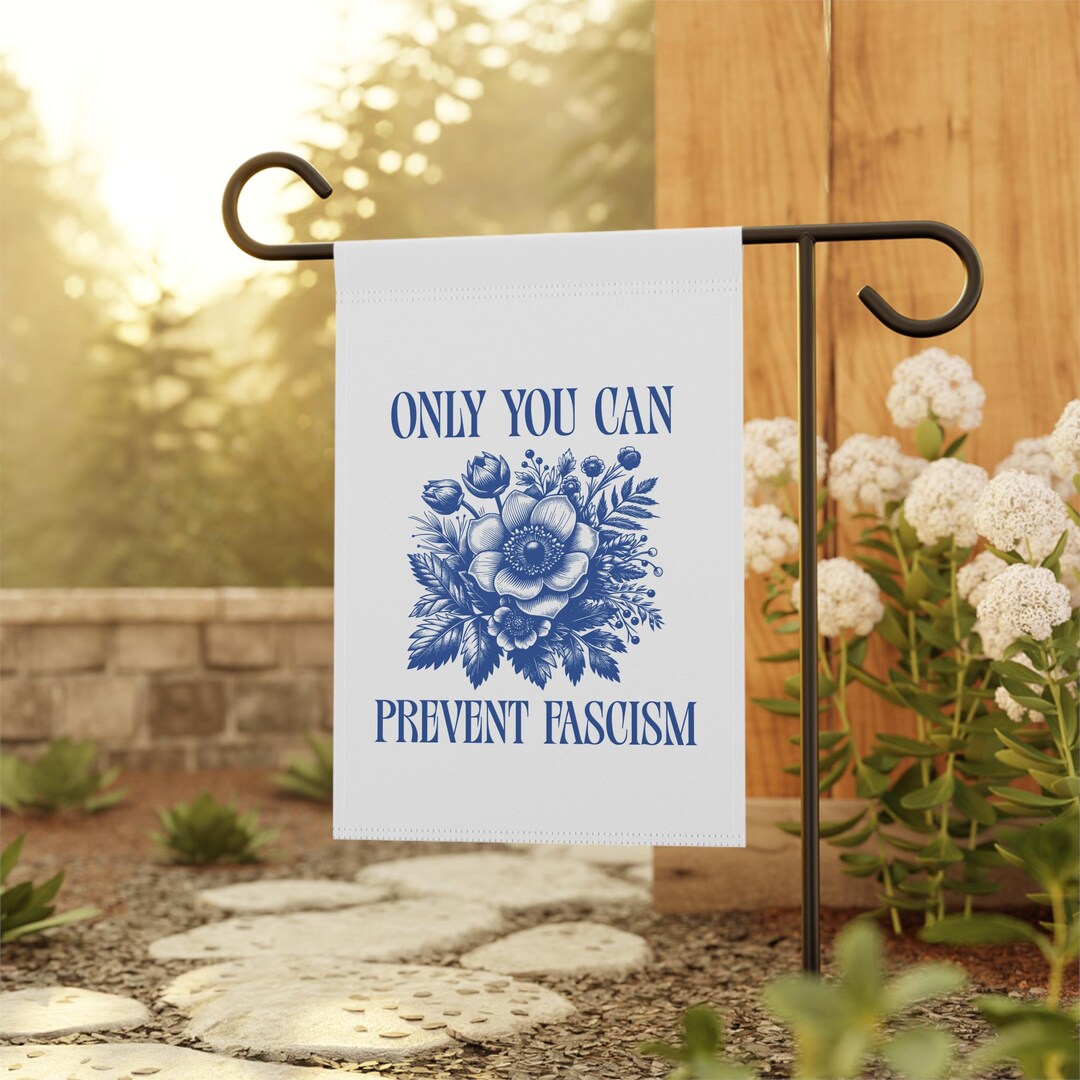 Prevent Fascism Garden House Flag, Liberal Yard Flag, Subtle Anti Trump ...