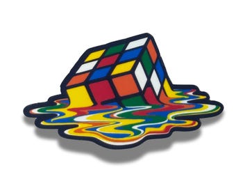 Rubik’s Cube Vinyl Sticker • 7 × 7 cm Durable Waterproof Decal • Puzzle ...