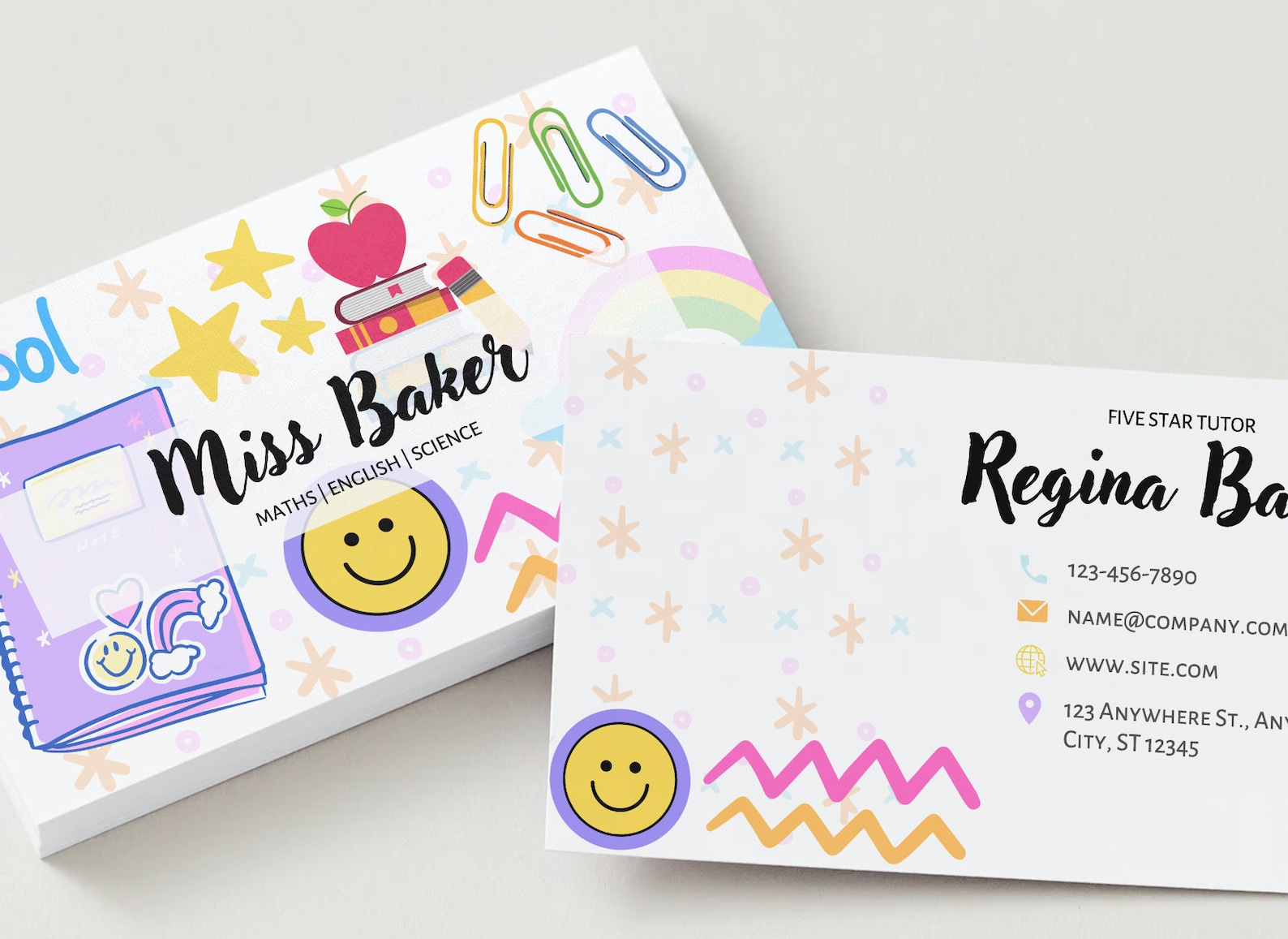 Tutoring Business Card Template - Etsy