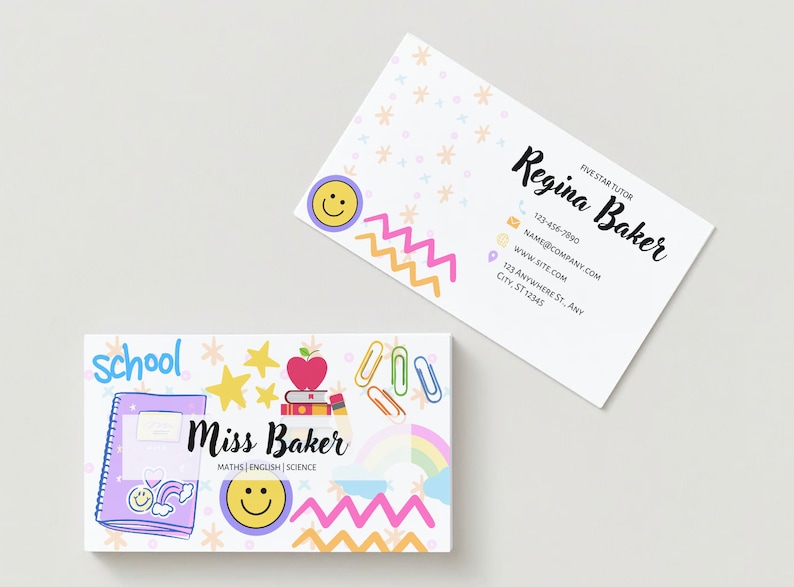Tutoring Business Card Template - Etsy