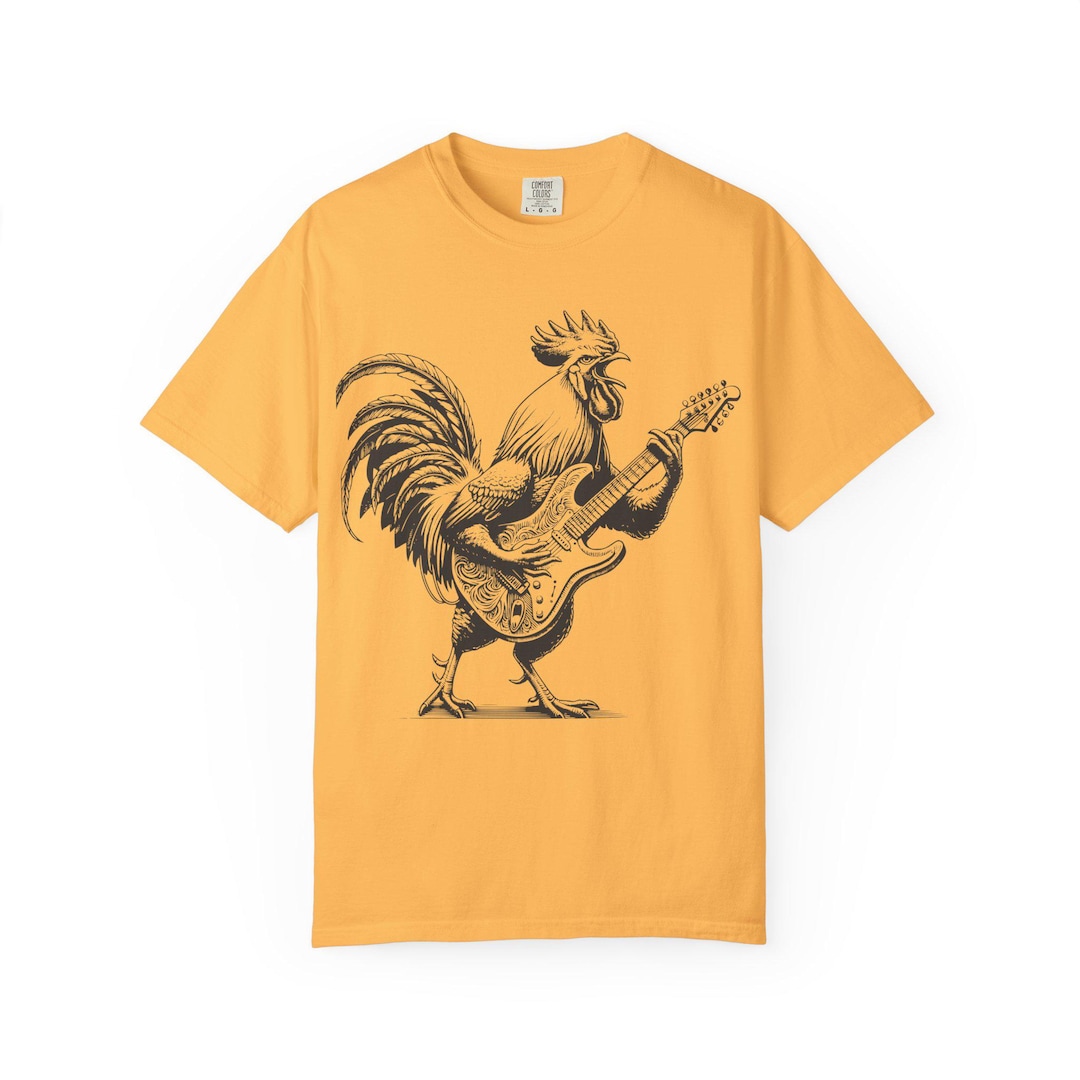 Rocking Rooster Graphic Tee: Funny Chicken Music Lover Shirt - Etsy
