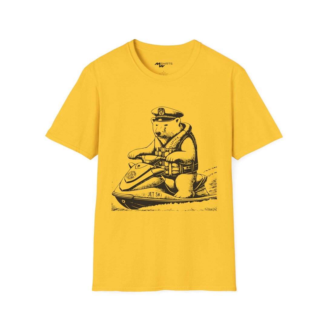 Vintage Polar Bear Jet Ski T-shirt - Quirky Captain Design/ Unisex ...