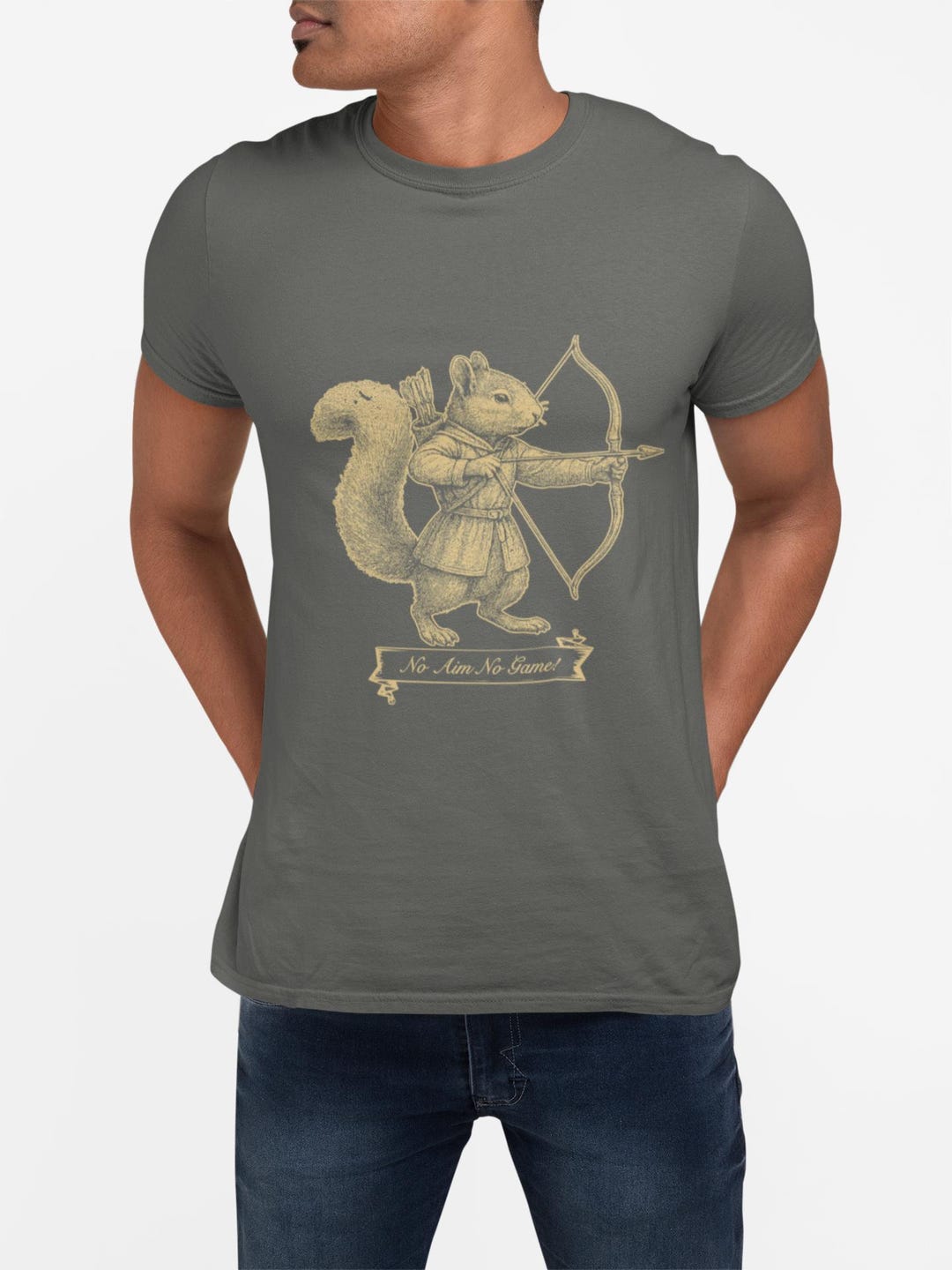 Squirrel Archer T-shirt No Aim No Game Vintage Woodland Animal - Etsy