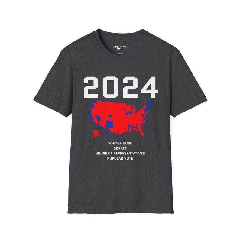 2024 Election Results Map T-shirt/ Unisex Softstyle T-shirt - Etsy