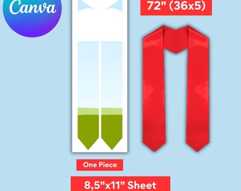 Stole Canva Template 3 Sizes: Layered + One Piece, Stole Template Drag ...