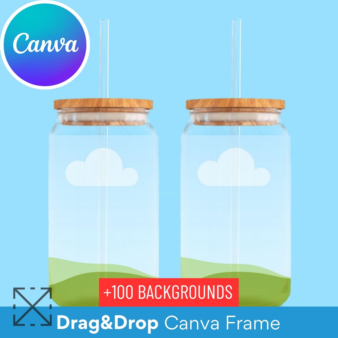 Couple 16oz Soda Can Glass, Clear Glass Can Mock, Glass Can Mockup ...