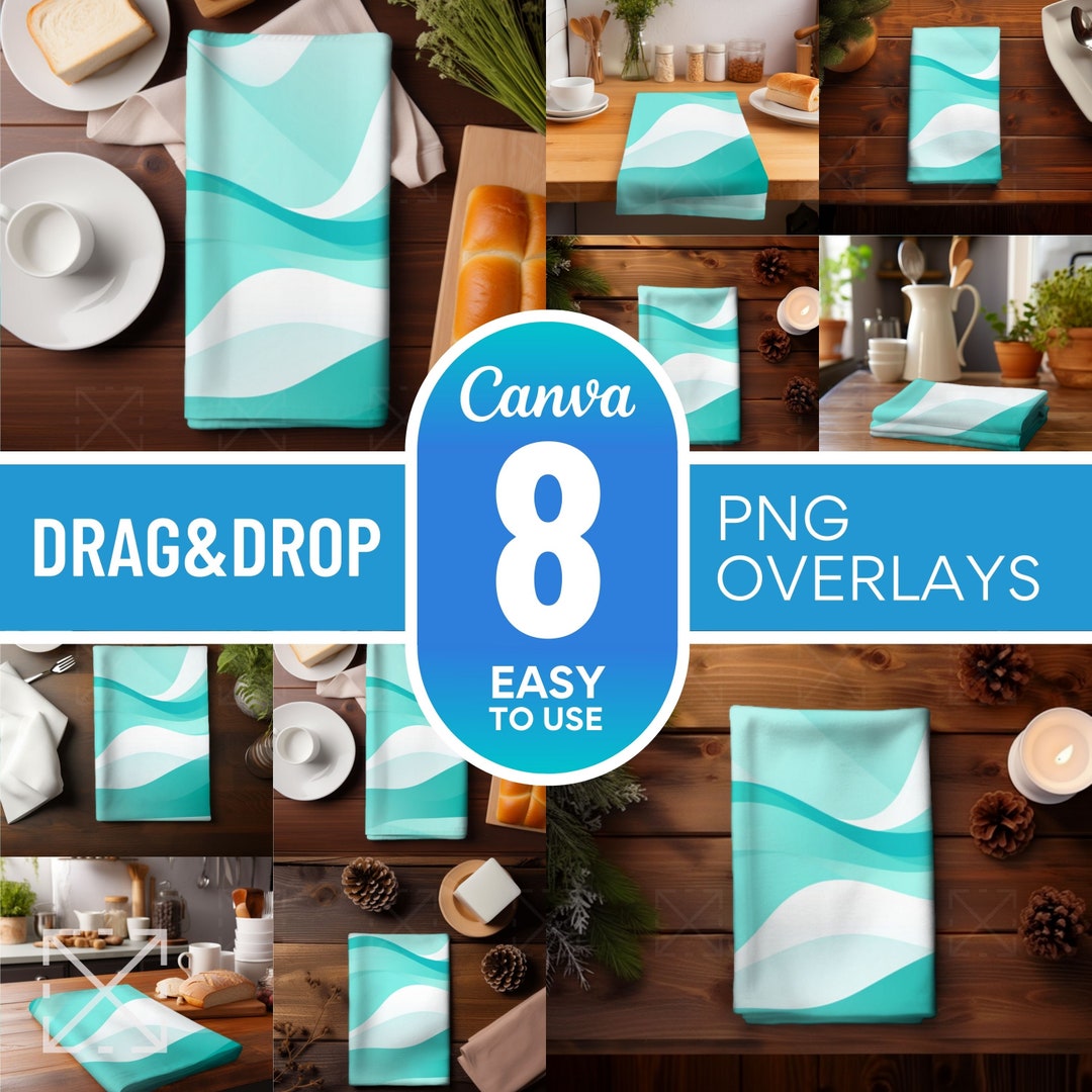 8 Table Towel Mockups, Towel Mockups, Blank Towel, Towel Drag and Drop ...