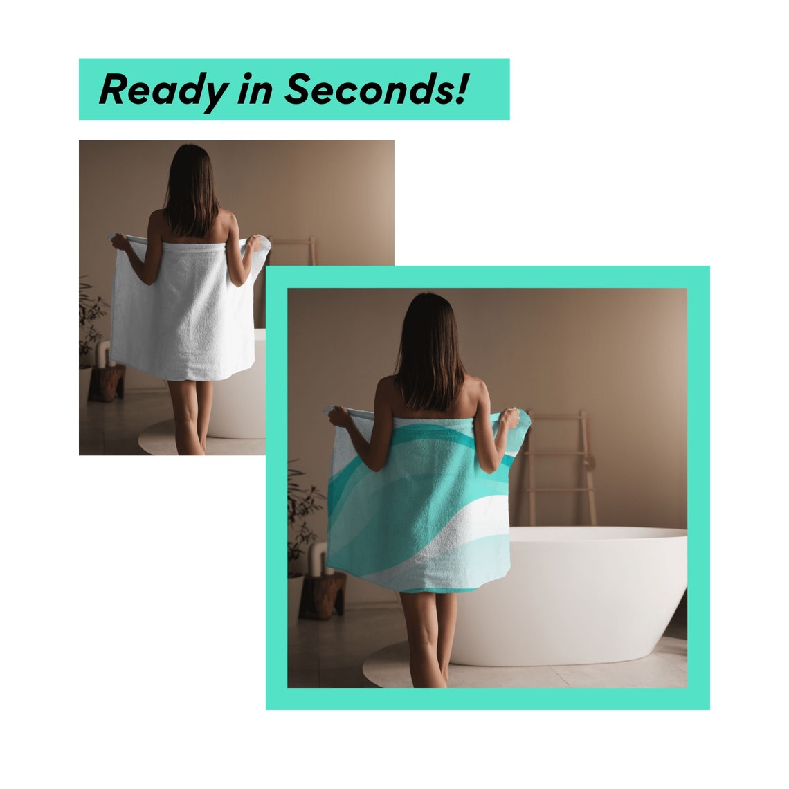 8 Woman Towel Mockups, Towel Mockups, Blank Towel, Towel Drag and Drop ...