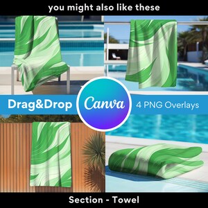 Towel in the Pool Mockup, Towel Mockup, Towel Mockups, Drag and Drop ...