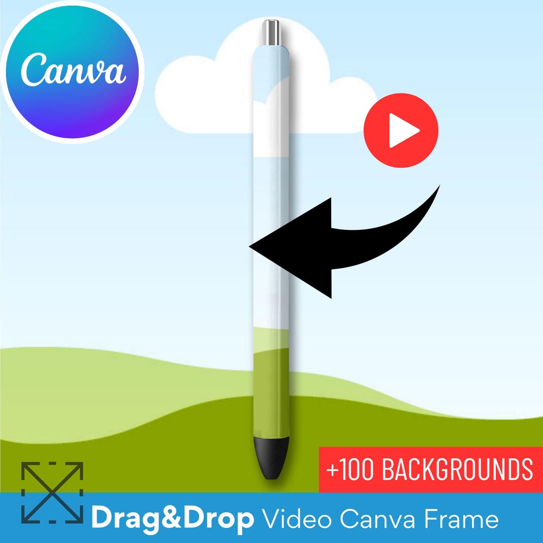 Spinning Pen Mockup Change Background, Rotating Pen Mockup, Pen Canva ...