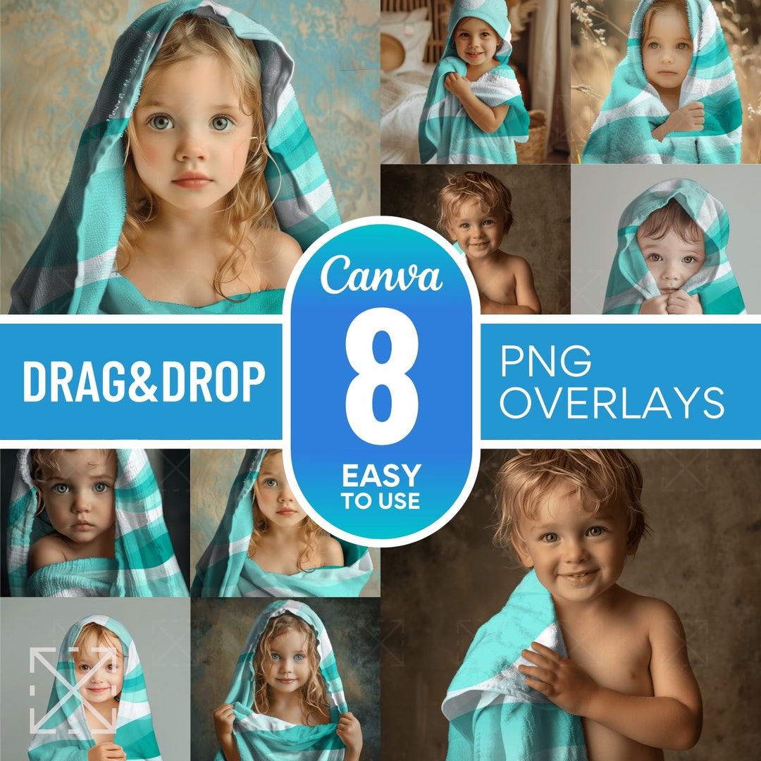 8 Toddler Towel Mockups, Towel Mockups, Blank Towel, Towel Drag and ...