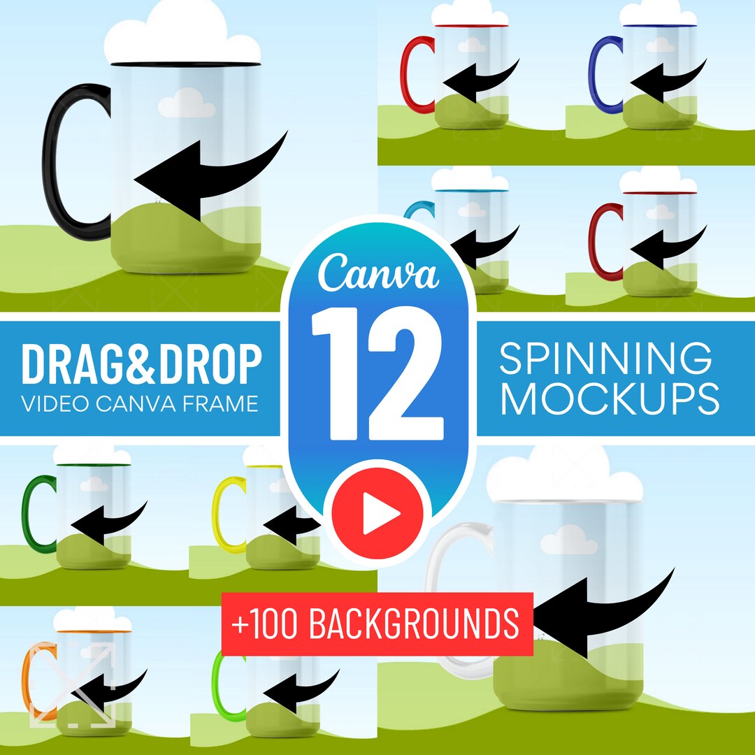 12 Spinning 15oz Mug Mockups Change Background, Spinning Mug Mockup ...