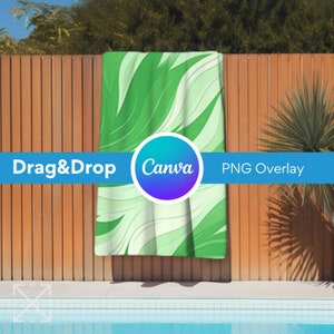 Towel in the Pool Mockup, Towel Mockup, Towel Mockups, Drag and Drop ...