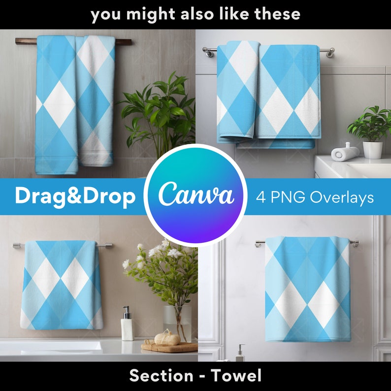 4 Hanging Towel on Clothesline Mockups, Towel Mockup, Towel Mockups ...