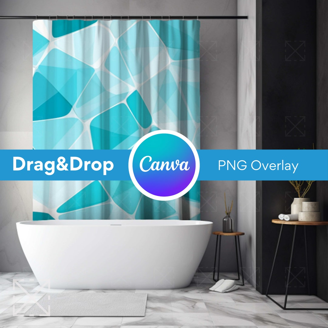 Shower Curtain Mockup, Curtain Mockup, Curtain Mockups, Drag and Drop ...