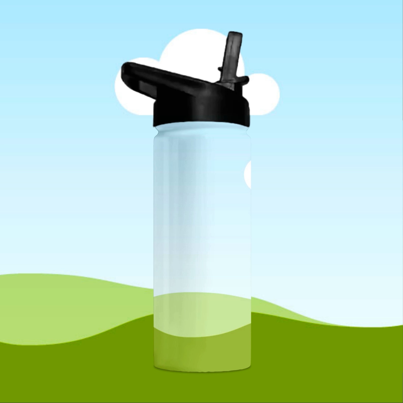 Spinning Stainless Steel Water Straw 18 Oz Mockup Change Background ...