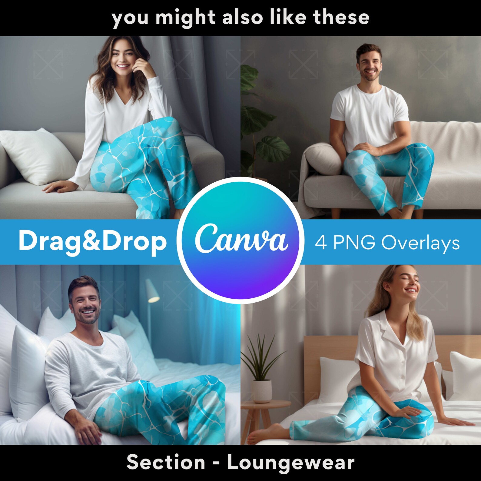 Pajama Pants Mockup, Pajama Mockups, Drag and Drop Mockup, PNG, Canva ...