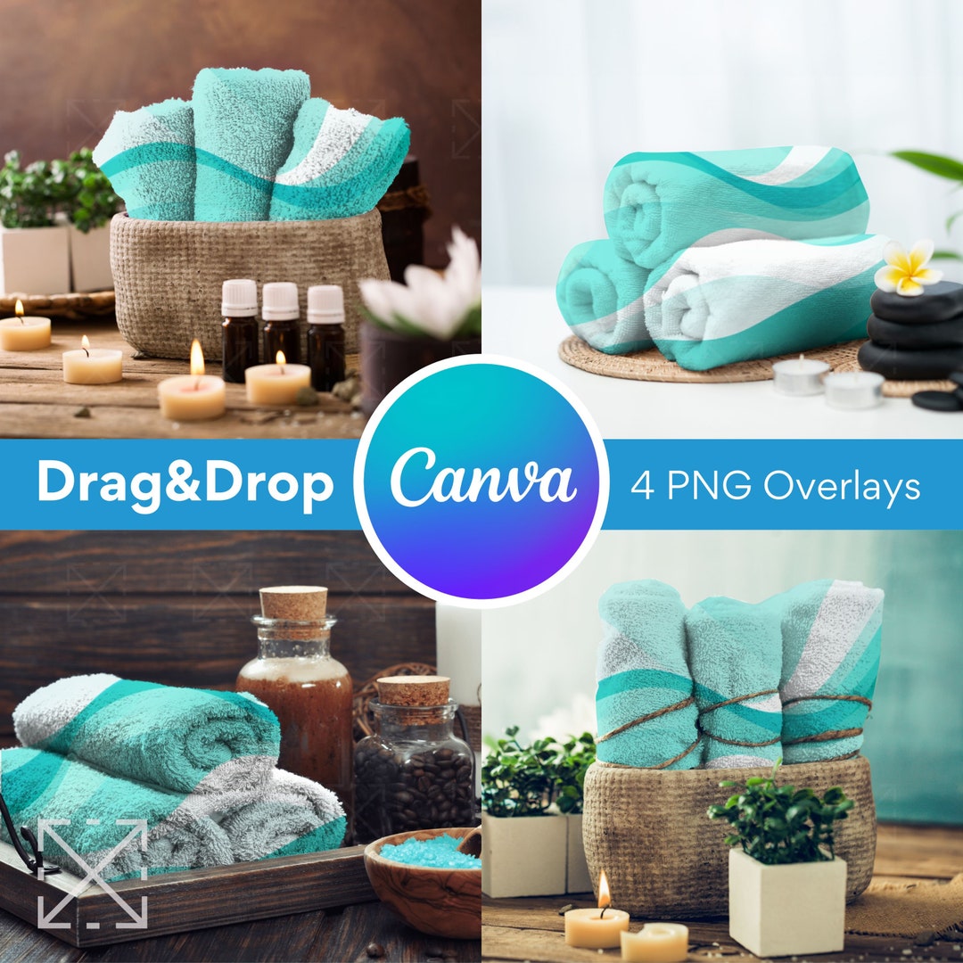 4 Folded Towel Mockups, Towel Mockups, Blank Towel, Towel Drag and Drop ...