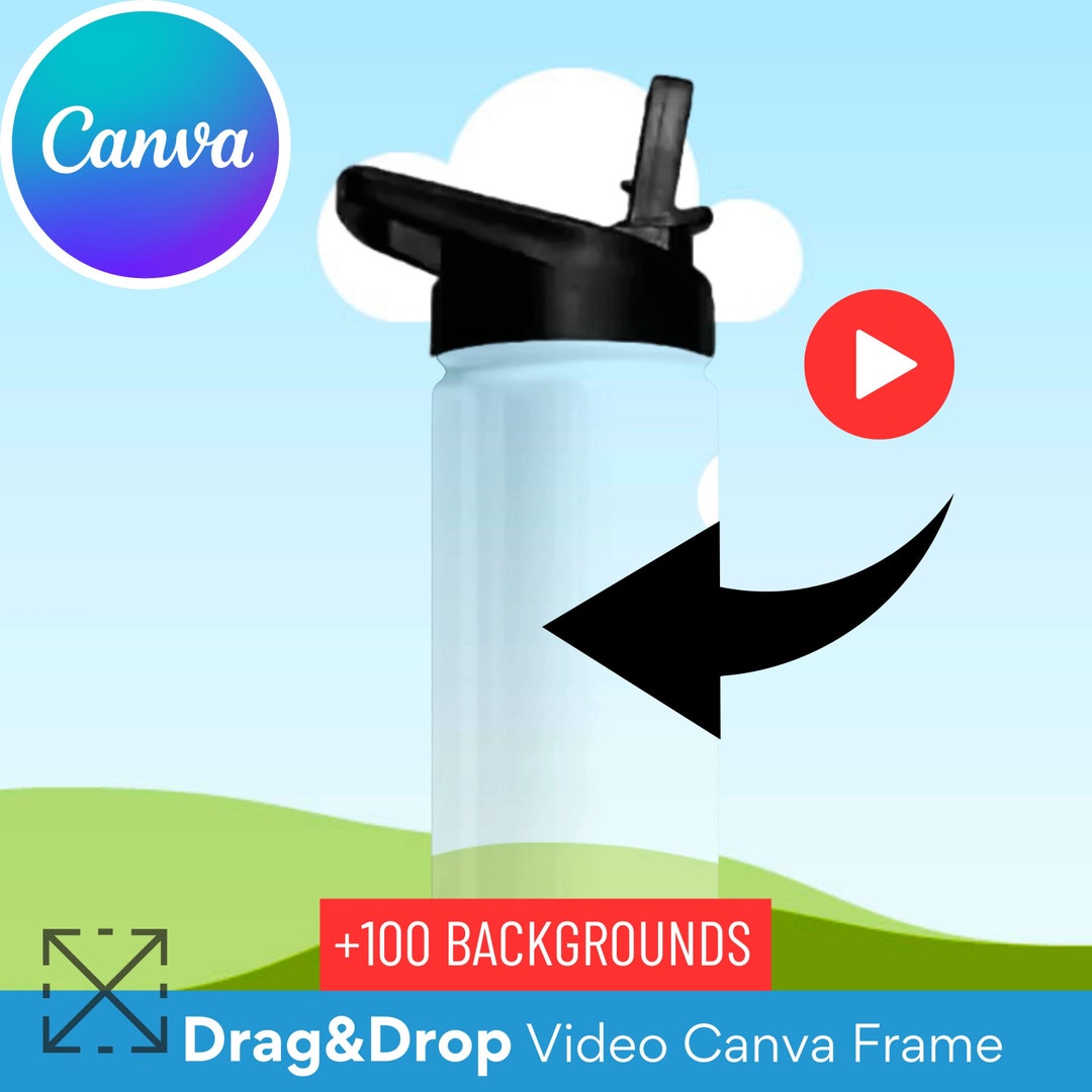 Spinning Stainless Steel Water Straw 18 Oz Mockup Change Background ...