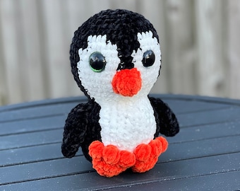Crochet Penguin Plushie | Large Handmade Amigurumi Stuffed Animal ...