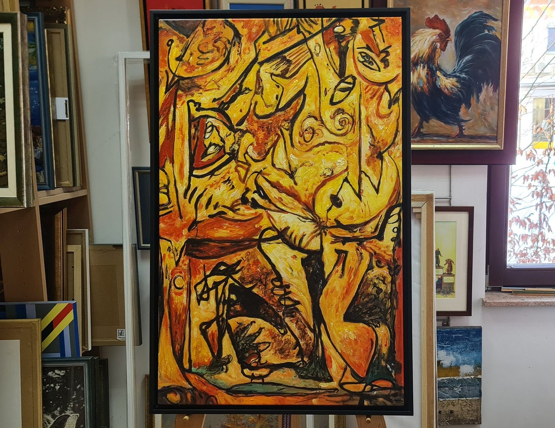 Jackson Pollock the Blue Unconscious 100 % Hand-painted - Etsy