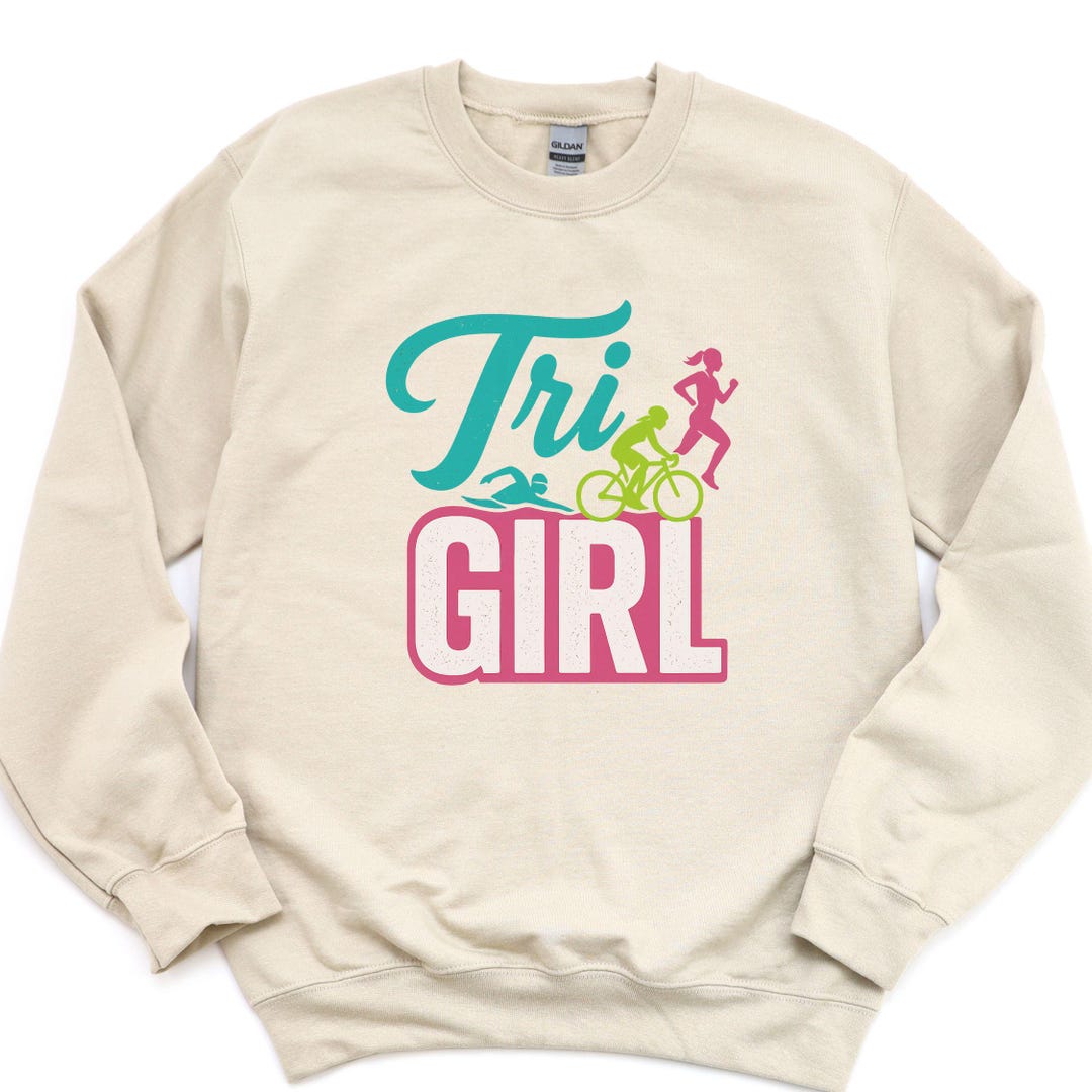 Tri Girl Cycling Sweatshirt | 80s Revival Style | Triathlon Pullover ...
