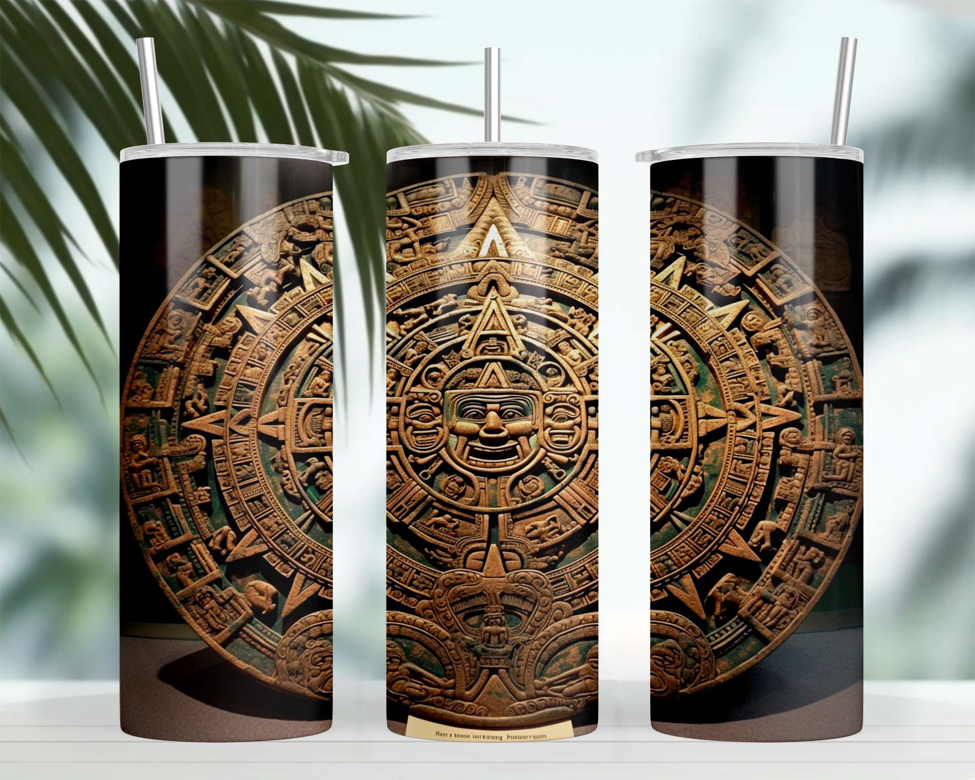 Aztec Tumbler Wrap Aztec Calendar Aztec Warrior Tumbler Wrap Fits ...