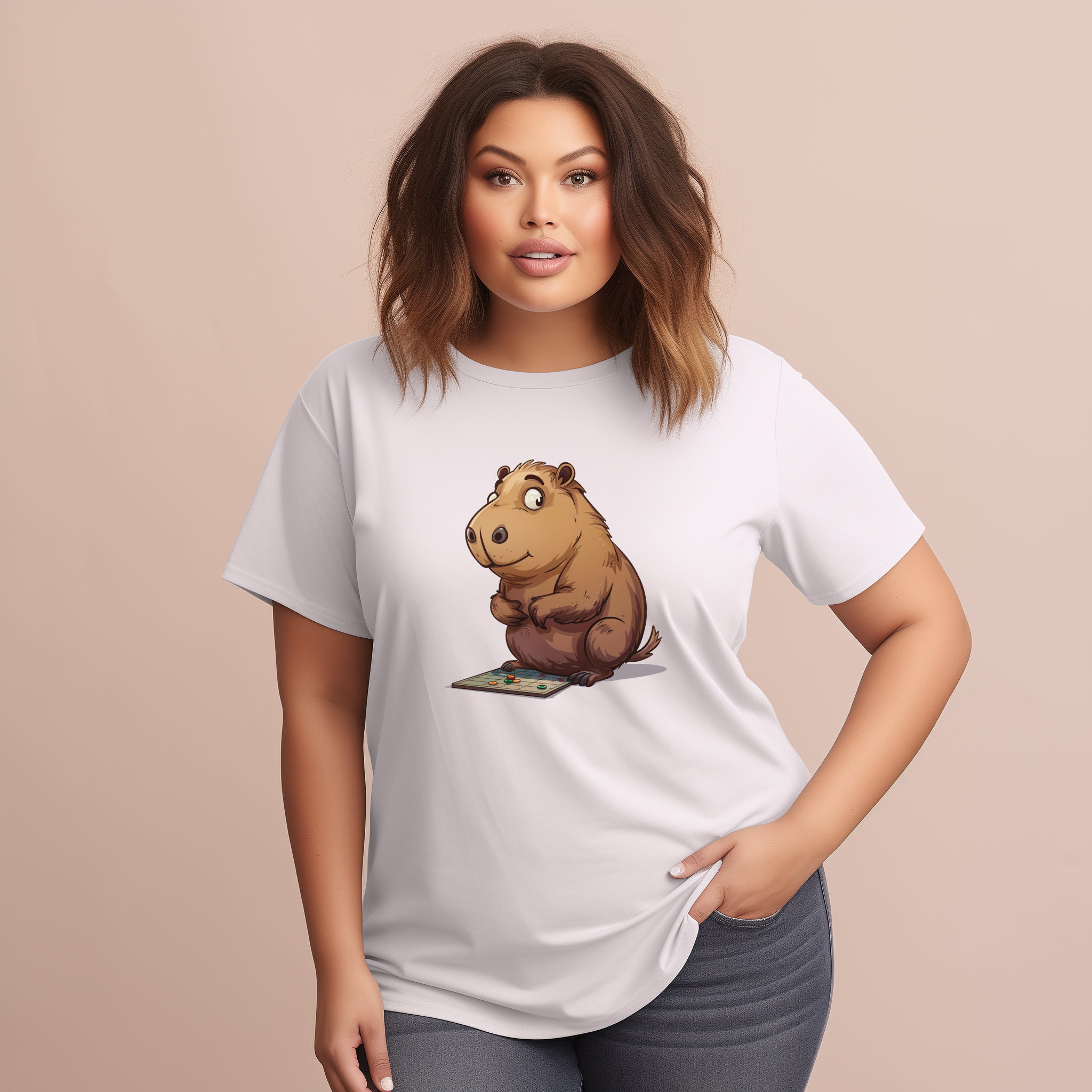 Capybara Playing a Board Game Tshirt, Perfect for Board Game Lovers and ...