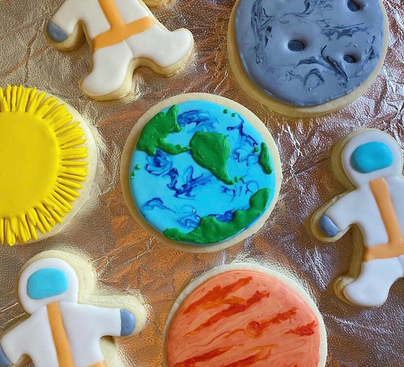 Galactic Planets and Stars, Space Astronaut | Decorated Sugar Cookies ...