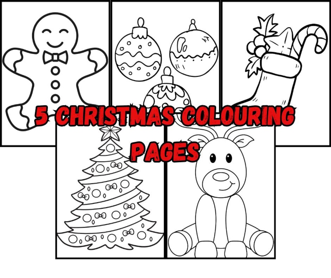 Printable Christmas Colouring in Set - Etsy