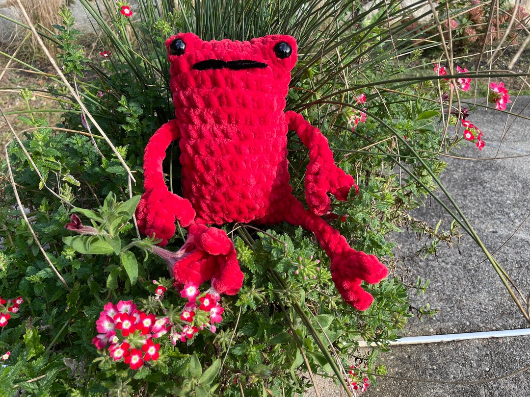 Large Crochet Frog Red Crochet Plushie Leggy Froggie Toad Forest ...