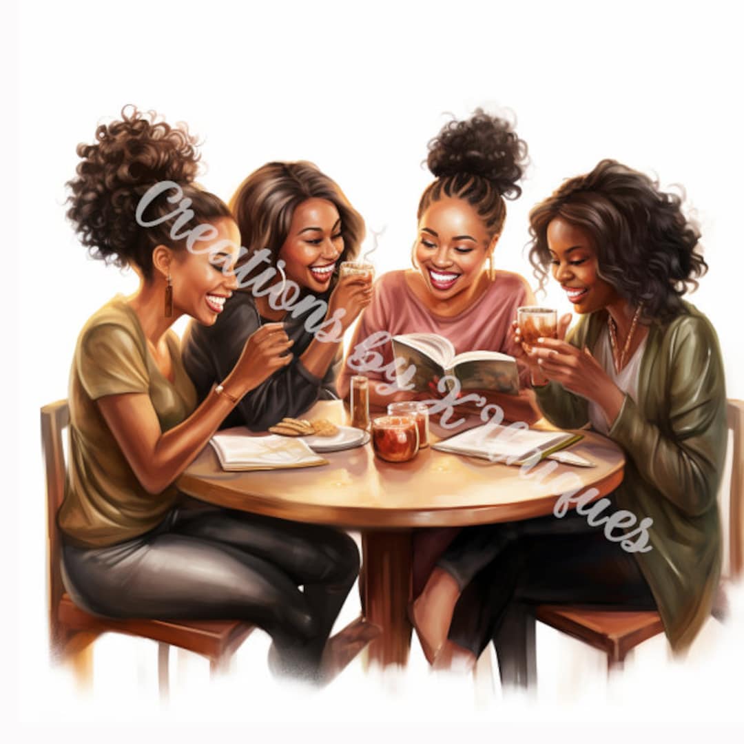 Book Club, Sublimation, Black Girl, Black Woman, PNG, Drinking Wine ...