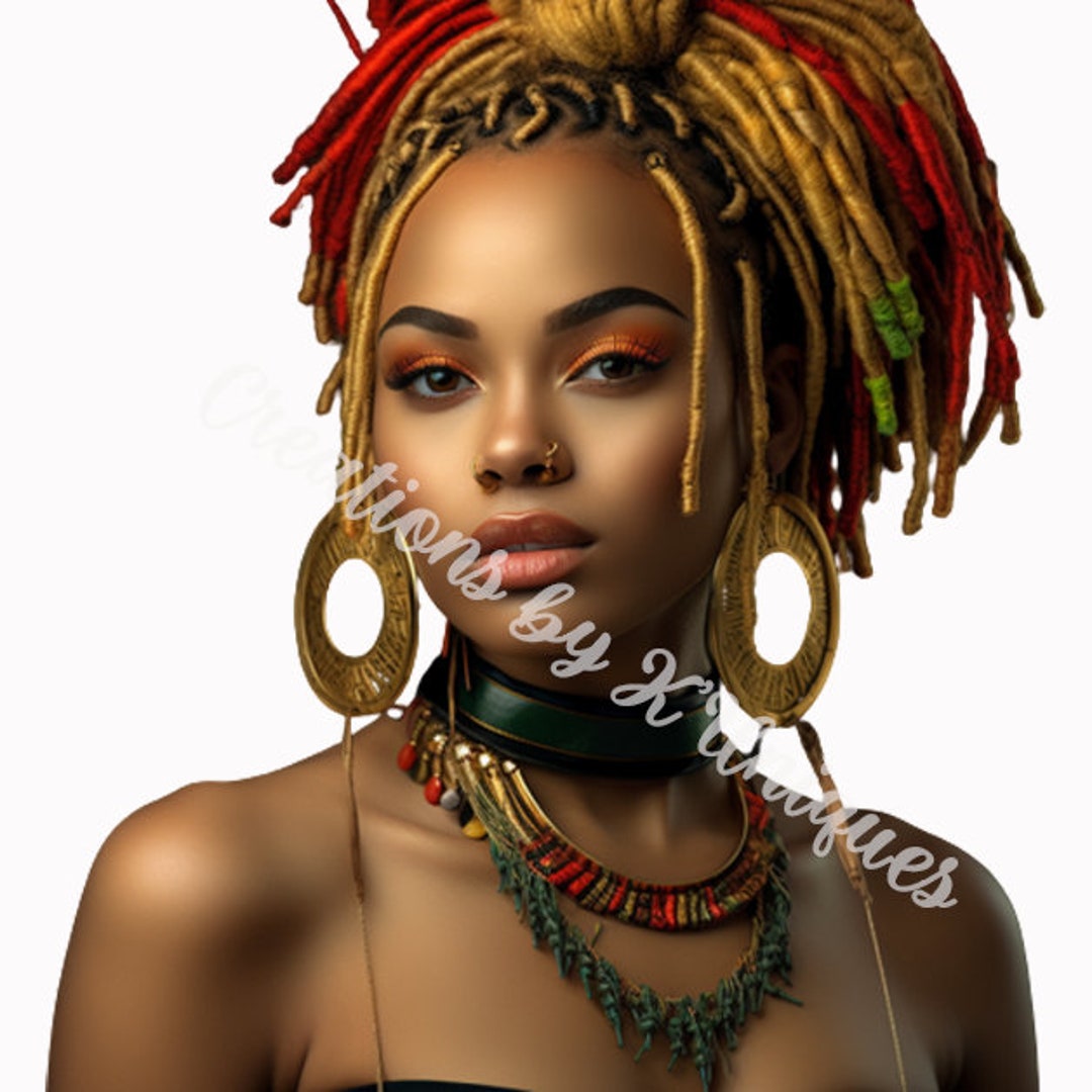 Sublimation , Black Girl, PNG, Black Queen, Locs, Melanin, Rasta ...