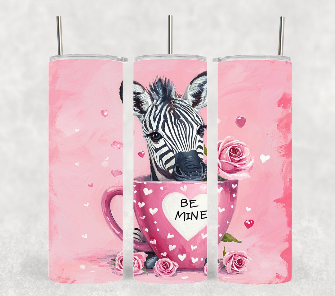Cute Valentine Zebra, Tumbler Wrap, Vodka, 20 Oz Skinny Tumbler ...
