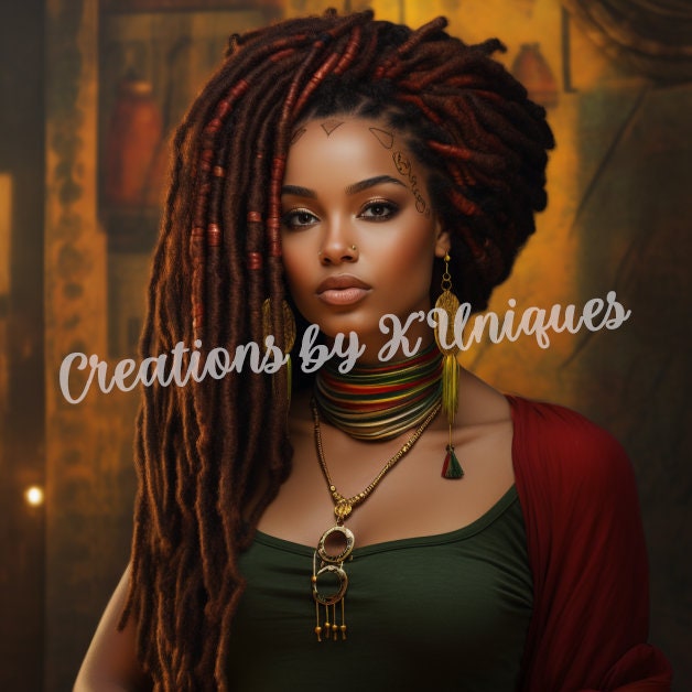 Sublimation , Black Woman, PNG, Black Girl Boss, Locs, Melanin, Rasta ...