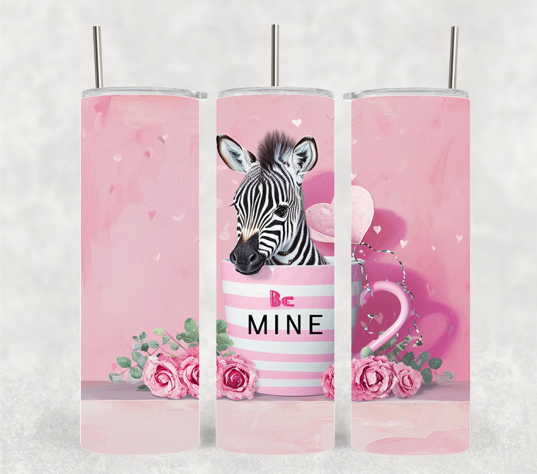 Cute Valentine Zebra, Tumbler Wrap, Vodka, 20 Oz Skinny Tumbler ...