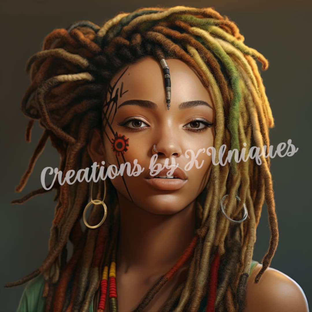 Sublimation , Black Woman, PNG, Black Girl Boss, Locs, Melanin, Rasta ...