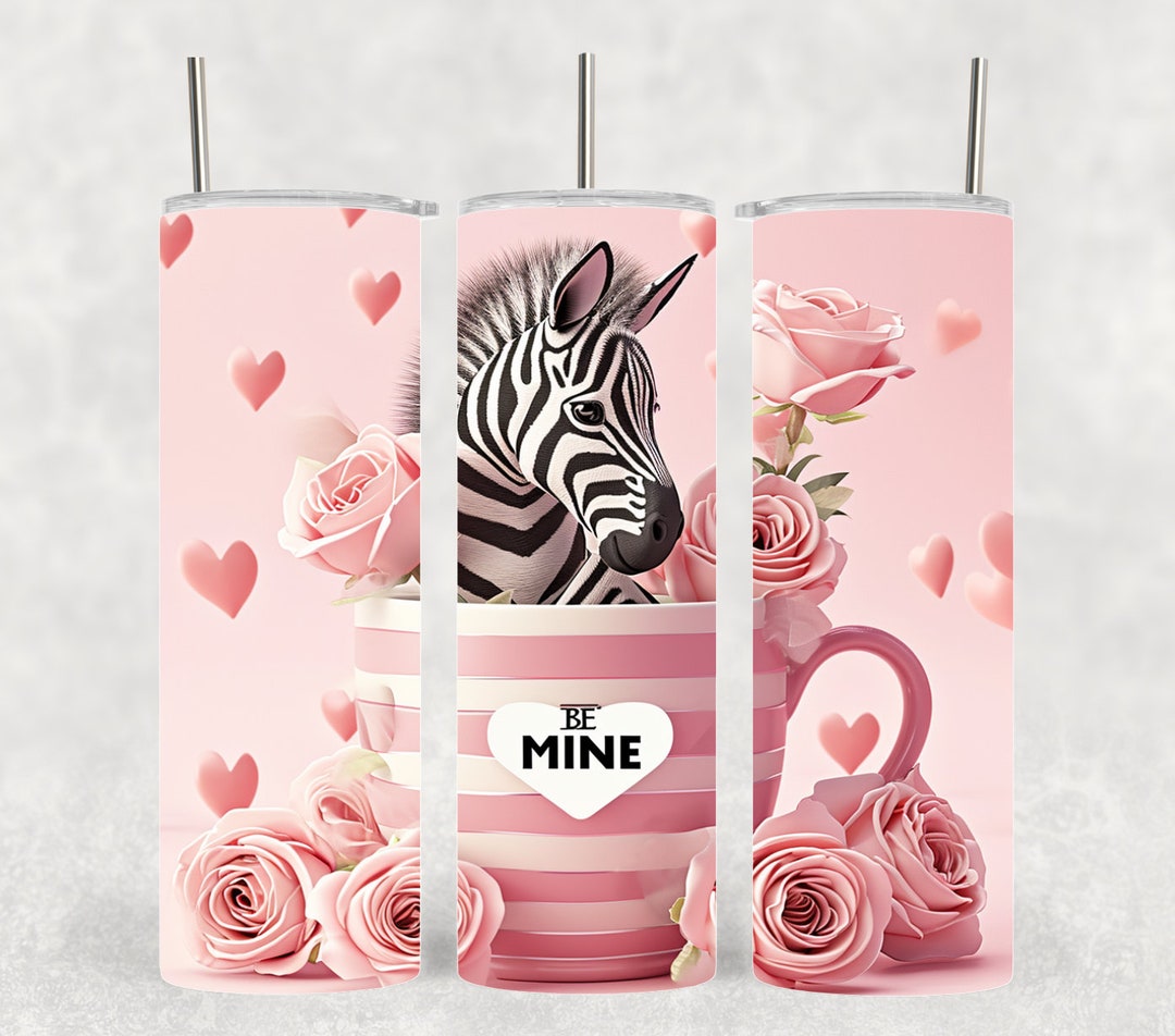 Cute Valentine Zebra, Tumbler Wrap, Vodka, 20 Oz Skinny Tumbler ...